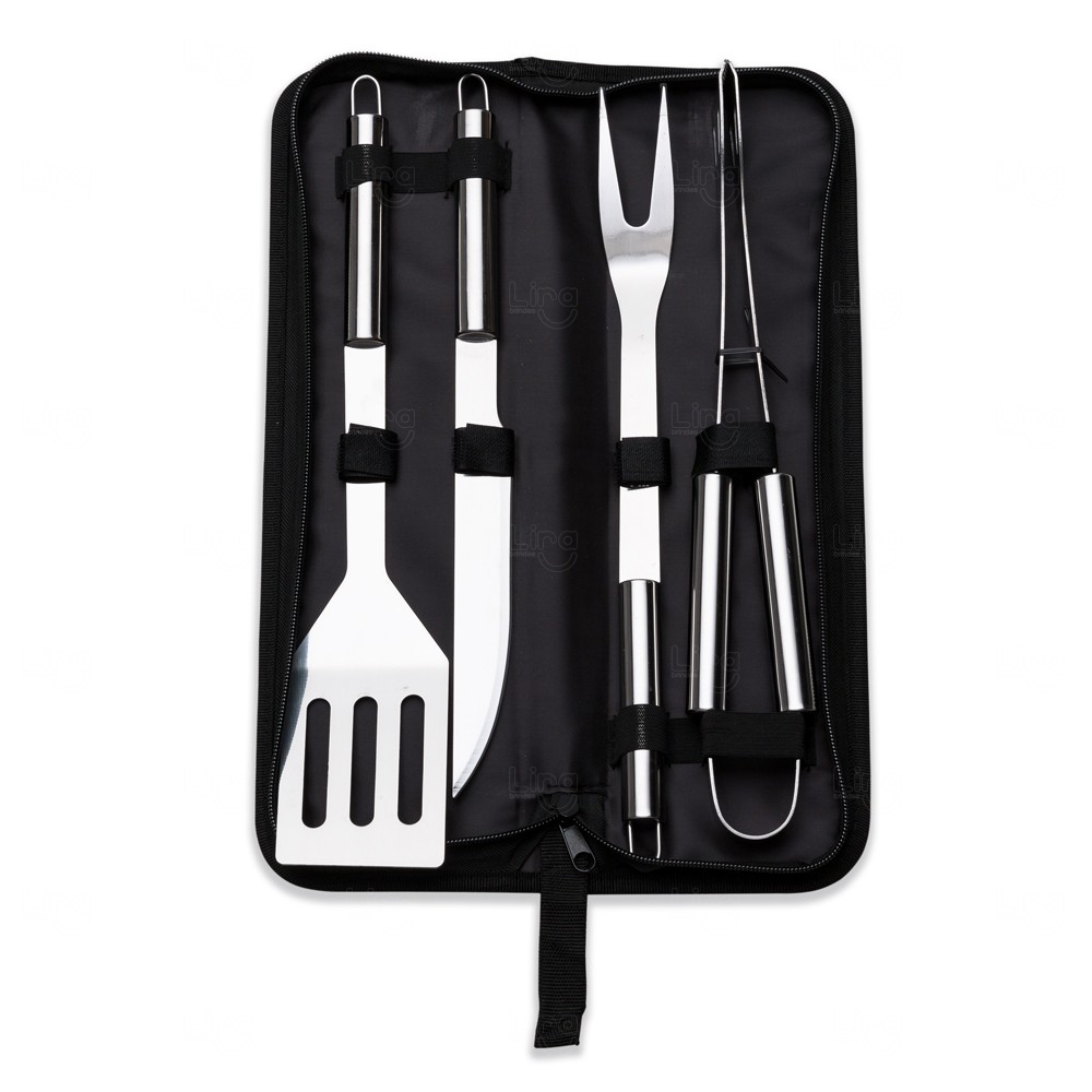 Conjunto Kit Churrasco Personalizado - 4 Peças Conjunto Kit Churrasco Personalizado - 4 Peças